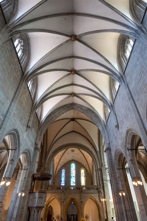 Reformed European Church Interior With Empty Wooden Pews Ultra Wide