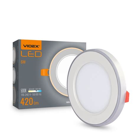 LED светильник встроенный с декоративной подсветкой VIDEX DL4R 6W+3W ...