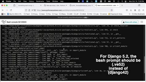 Fixing Django 52 Errors On Pythonanywhere Youtube