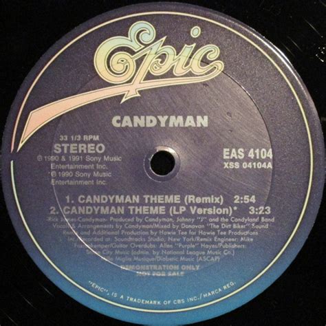 Candyman Candyman Theme Vinyl 12 33 ⅓ Rpm Promo 1991