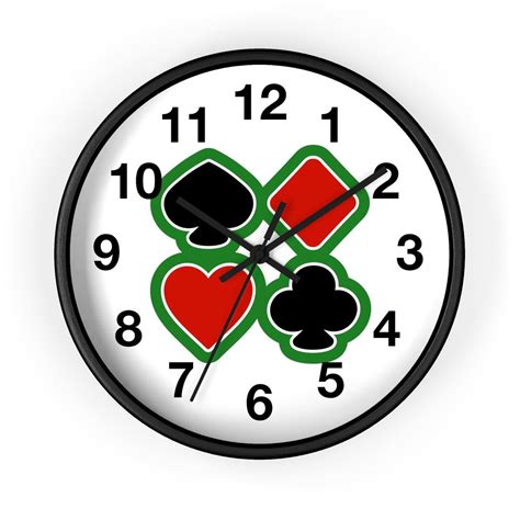 Bridge Themed Wall Clock With Card Symbols Ideal T For Card