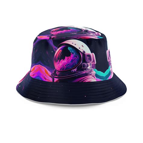 Synthwave Astronaut Bucket Hat Iedm