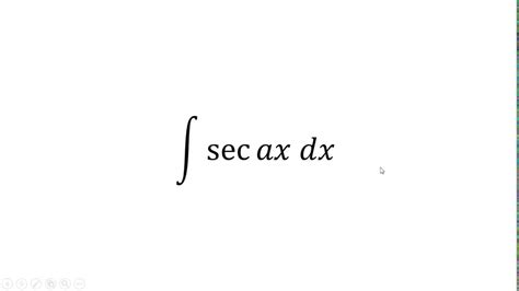Integral ∫secaxdx Youtube