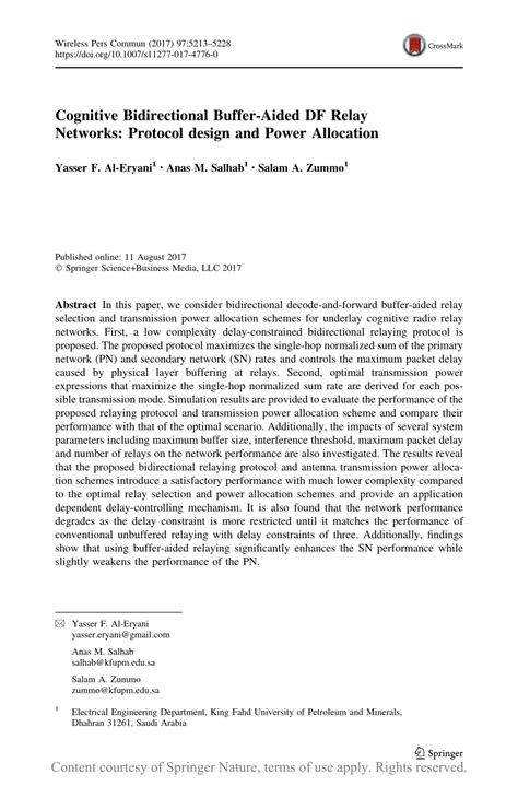 Cognitive Bidirectional Buffer Aided Df Relay Networks Protocol Design