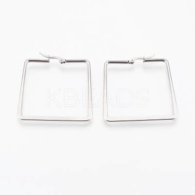 Wholesale Tarnish Resistant 201 Stainless Steel Angular Hoop Earrings