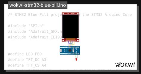 Wokwi Stm Blue Pill Spi Display Ino Wokwi Esp Stm Arduino Simulator