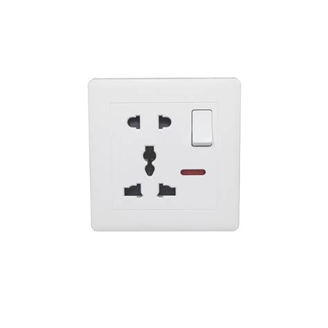 5 Pin Universal Socket Multi Wall Socket With Indicator Light 1gang