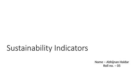Sustainability Indicators Environmentpptx