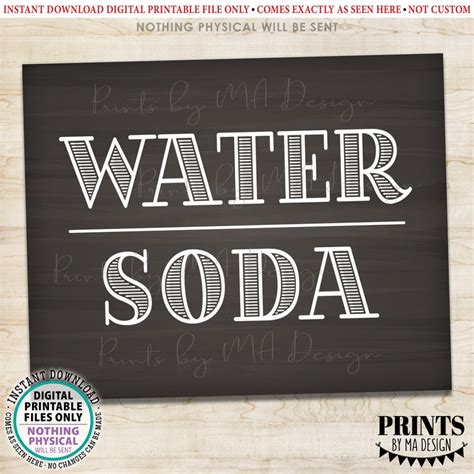 Water And Soda Sign Please Help Yourself To The Beverage Station