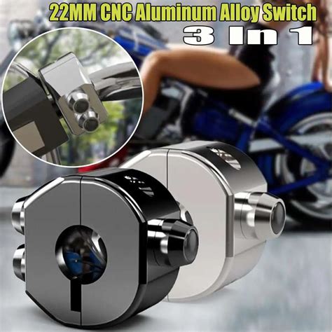 Motorcycle Switch Momentary Latching Switch CNC Aluminium Alloy Motorbike Switch Mm Handlebar