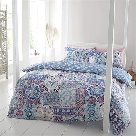 Catherine Lansfield Boho Patchwork Double Duvet Cover Set With Pillowc Burgess Department Store