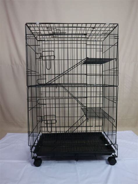 Kandang Kucing Lipat Tingkat 3 Ukuran L 60x40x100 Roda Lazada Indonesia