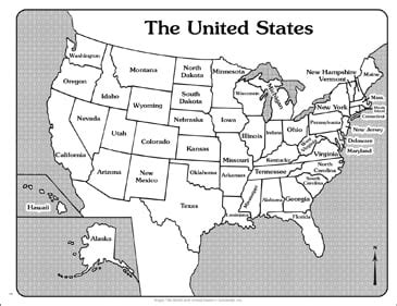 United States Map Blank Labeled Map