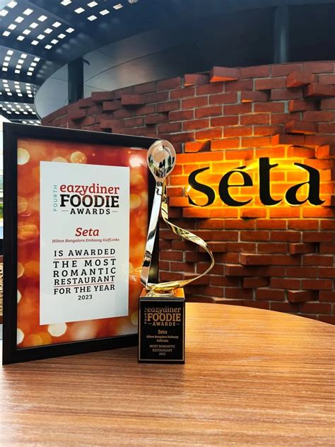 Seta At The Hilton Bangalore Accoladed With Peoples Choice For Most Romantic Restaurant 2023