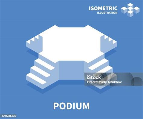 Ikon Podium Template Isometrik Untuk Desain Web Dalam Gaya 3d Datar