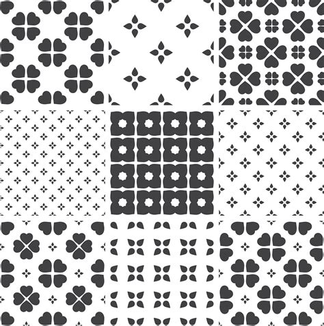 Set Of Monochrome Geometric Seamless Universal Patterns Tiling 342968 Vector Art At Vecteezy