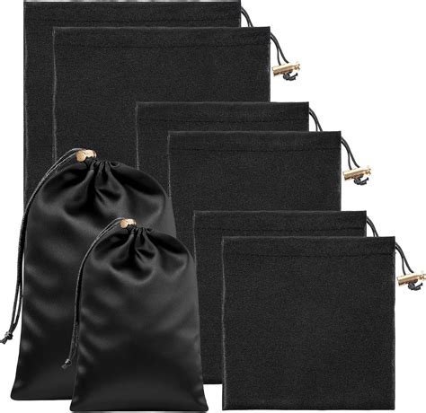 Toy Storage Bags 6 Pcs Quality Satin Silk Drawstring Pouch