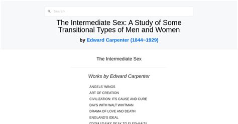 The Intermediate Sex A Study Of Some Transitional Types Of Men And