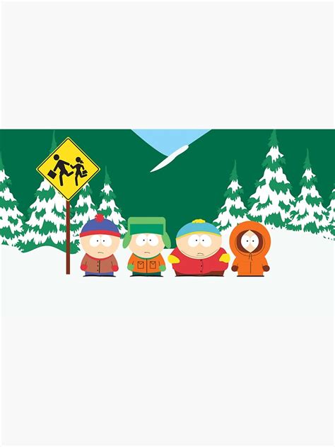 South Park Bus Stop Sticker For Sale By Zonnz Redbubble