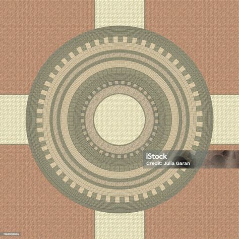 컬러 원형 패턴의 조약돌 포장 둥근 포장 돌의 질감 맨 위 보기 원형 패턴입니다 3d 렌더링 그림 돌 바위에 대한 스톡 사진 및 기타 이미지 Istock