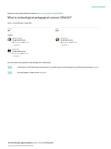 Koehler Mishra Cain 2013 Pdf Pedagogy Teachers