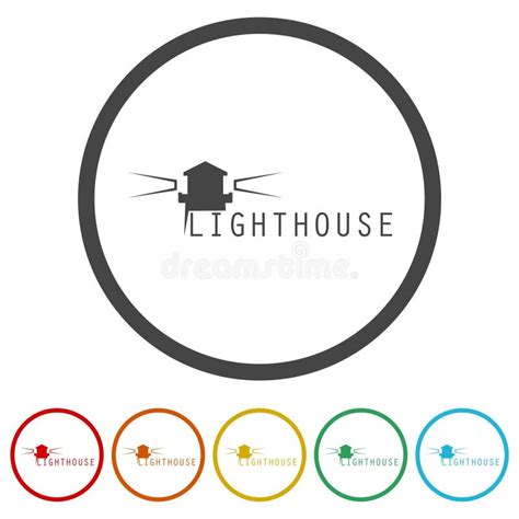 Lighthouse Icon Set Icons In Color Circle Buttons Stock Vector Illustration Of Landmark