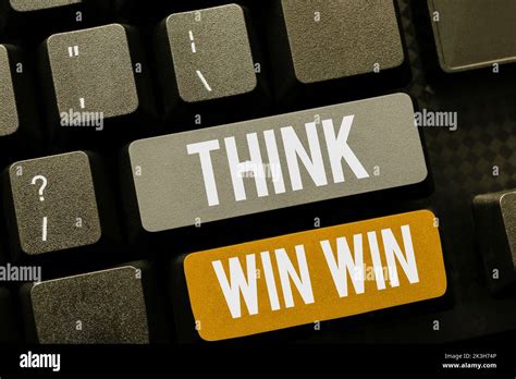 Hand Writing Sign Think Win Win Concept Meaning Business Strategy