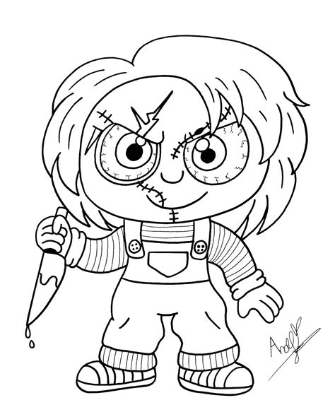 Chucky Para Colorear Dibujos Halloween Para Colorear Imágenes