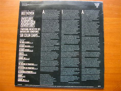 Beethoven Overtures Leonore No 1 Leonore No 3 Egmont Coriolan