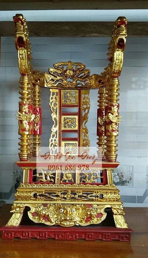 Ngai Thờ Gỗ Mít Sơn Son Thếp Vàng đẹp Đồ Thờ Sơn Đồng