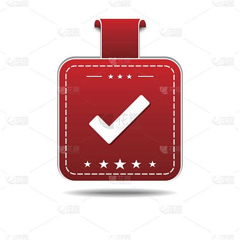 勾选红色矢量图标设计