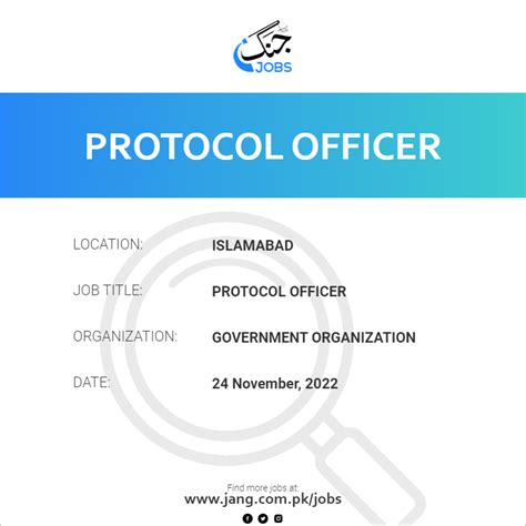 Protocol Officer Job Government Organization Jobs In Islamabad 55782