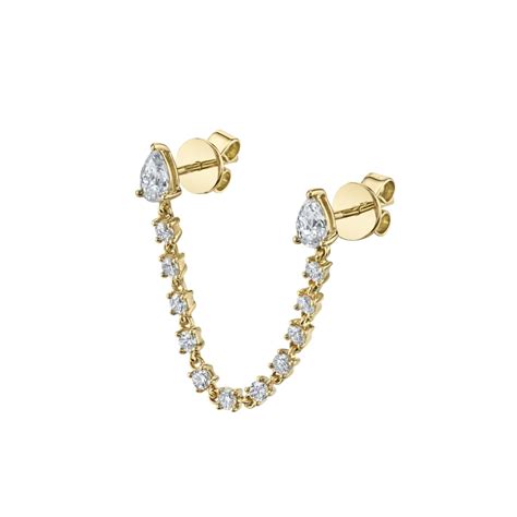 Double Piercing Pear Diamond Loop Earring Jedrp00184