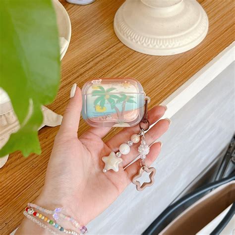 เคสหูฟังบลูทูธไร้สาย ซิลิโคน Tpu ใส แบบนิ่ม ลายต้นมะพร้าว สําหรับ