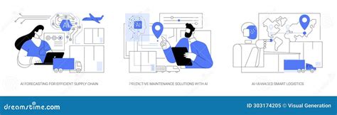 Ai In Supply Chain Management Abstract Concept Vector Illustrations