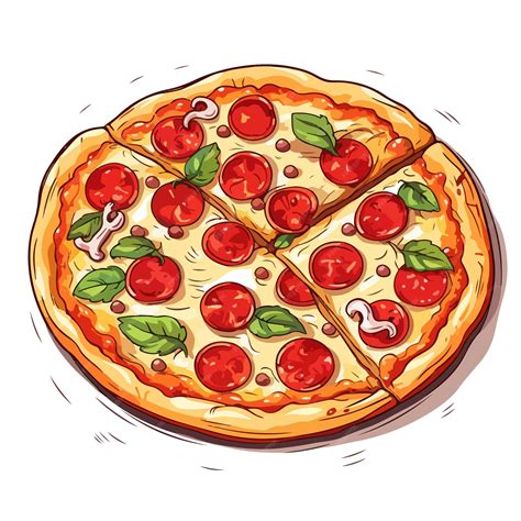 Dibujado A Mano Ilustración De Pizza De Dibujos Animados Vector Premium