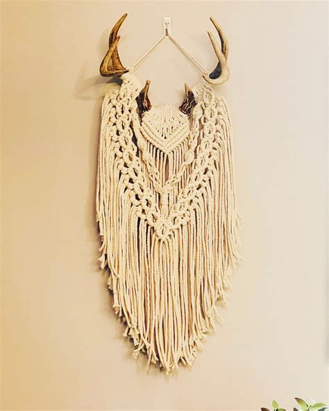 Macrame Wall Hanging Patterns 7c9 Antlers Decor Antler Crafts