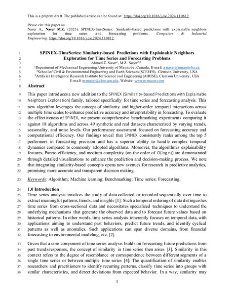 Pdf Spinex Timeseries Similarity Based Predictions With Explainable Neighbors Exploration For