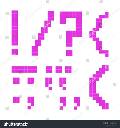 Set Punctuation Marks Flat Pixel Art เวกเตอร์สต็อก ปลอดค่าลิขสิทธิ์
