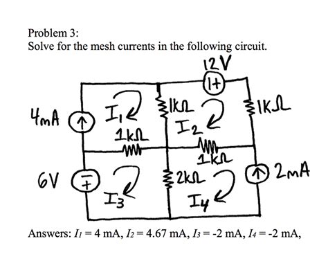 Solved Solve For The Mesh Currents In The Following Circuit Chegg