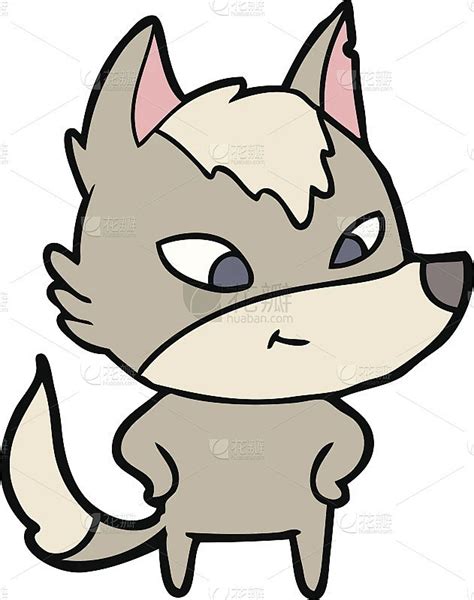 友好的卡通狼素材 花瓣网