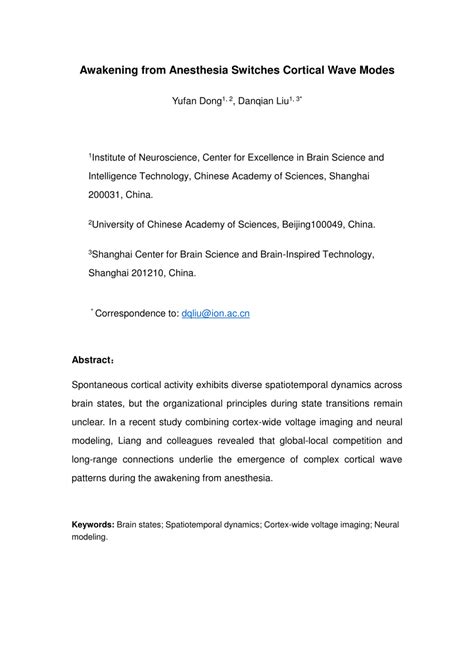 pdf awakening from anesthesia switches cortical wave modes