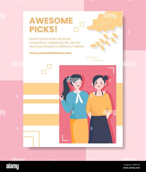 Stylish Fashion Poster Template Flat Cartoon Background Vector Illustration Stock Vector Image