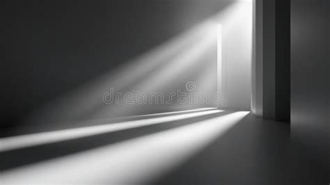 Light Beams Casting Shadows Through A Doorway Minimalist Design And