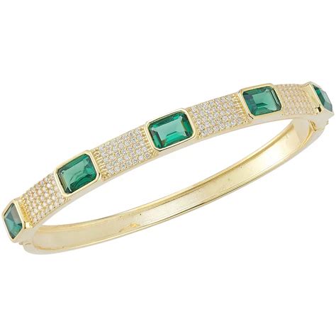 Sunkissed Sterling 14k Gold Over Silver Multi Cubic Zirconia Bangle