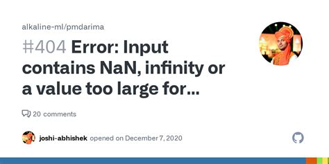Error Input Contains Nan Infinity Or A Value Too Large For Dtype