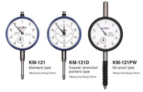 Teclock Long Stroke Dial Indicator 20mm 0 01mm KM 121 Series MSP Metrology