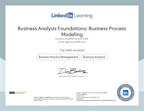 Completed Business Process Modeling Course Anik Singh Posted On The