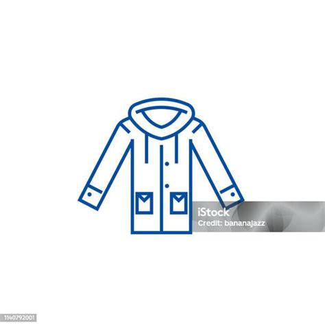 Konsep Ikon Garis Jaket Taman Park Jaket Datar Vektor Simbol Tanda