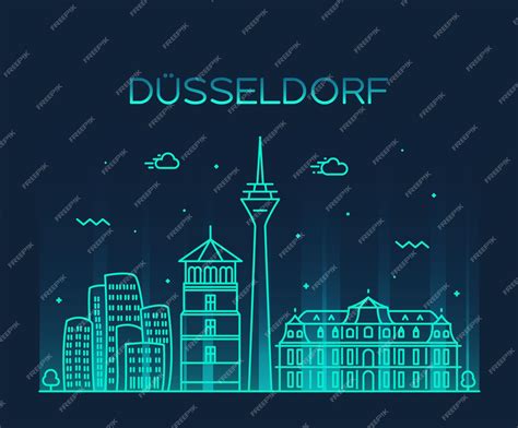 Premium Vector Dusseldorf Skyline Detailed Silhouette Trendy Vector